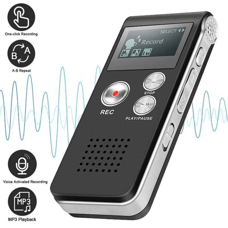Rechargeable 4-32GB Digital Audio/Sound/Voice Recorder Dictaphone MP3 ...