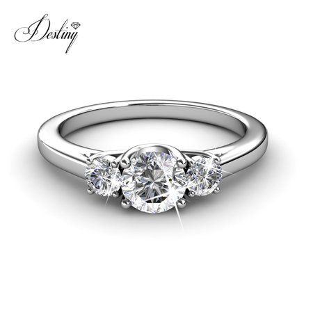 Destiny Jewellery Crystals from Swarovski Ring with 18k White Gold ...