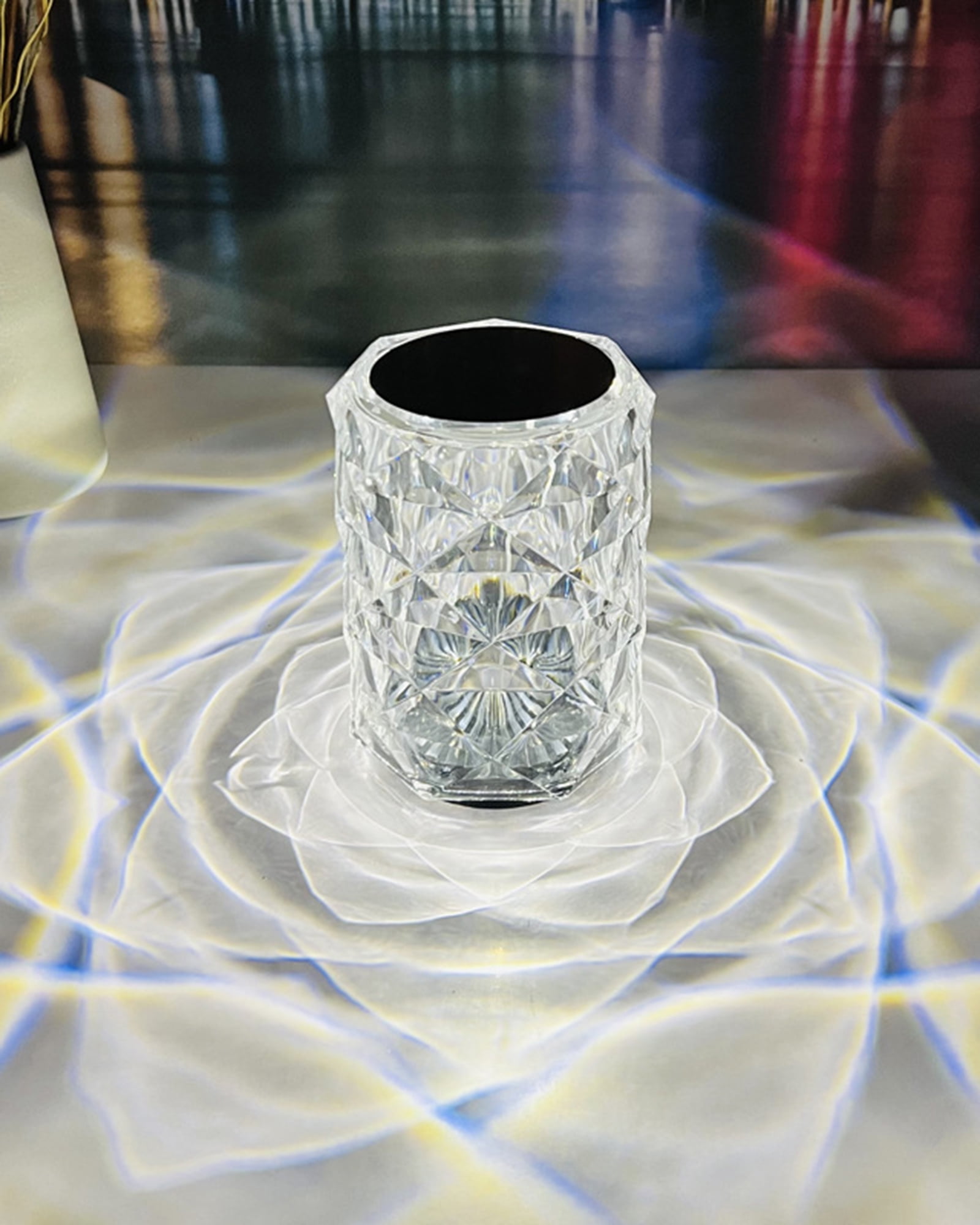 Newdermo Rechargeable Rose Crystal Touch Control Table Lamp with 16 ...