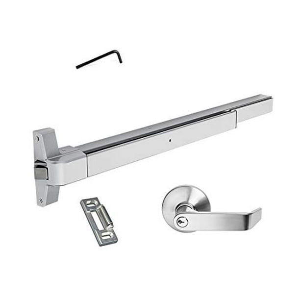 Dynasty Hardware Push Bar Panic Exit Device Aluminum, with Exterior ...