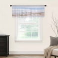 Blue Brown Wave Semi Sheer Valance Curtains Watercolor Texture Abstract ...
