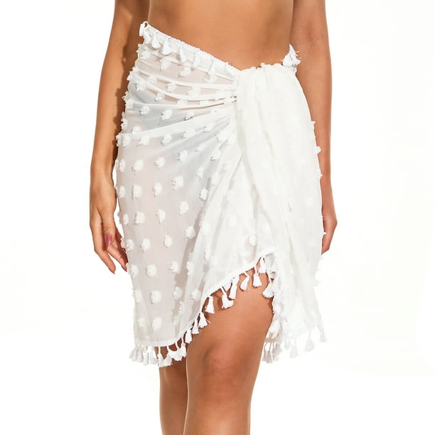 Zando Sarong Beach Wrap With Tassels Bathing Suit Wrap Cover Ups Skirts Swimsuit Coverup Swim