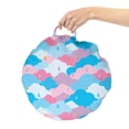 Abstract Round Floor Cushion with Handle, Colorful Style Rain Clouds ...