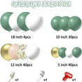 117pcs Balloon Garland Arch Kit - White, Green, Gold for Birthdays ...
