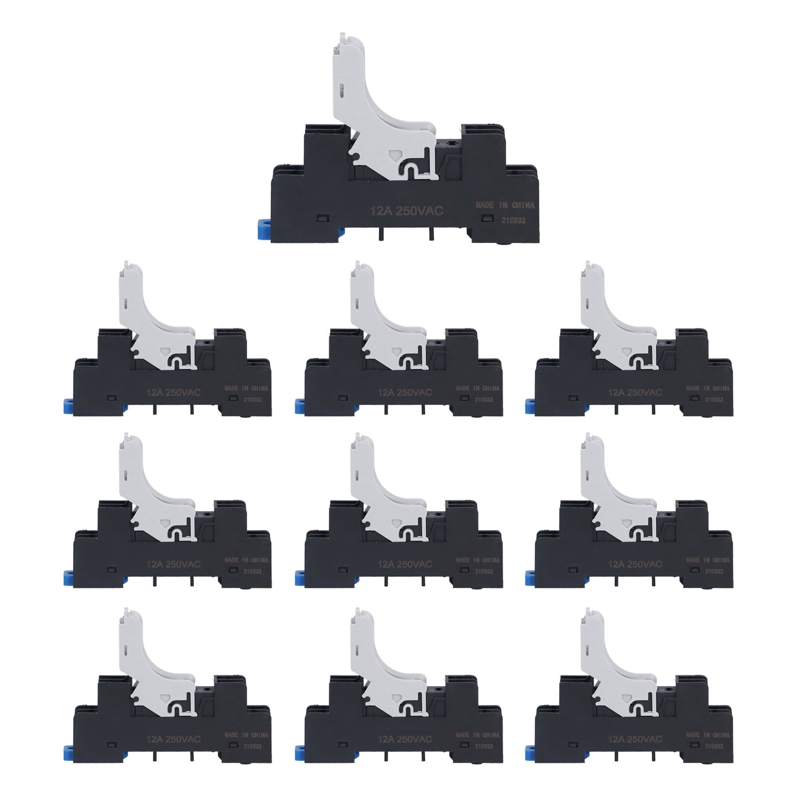 10 piezas Base de relé electromagnético 5 orificios Bases de relé Riel ...