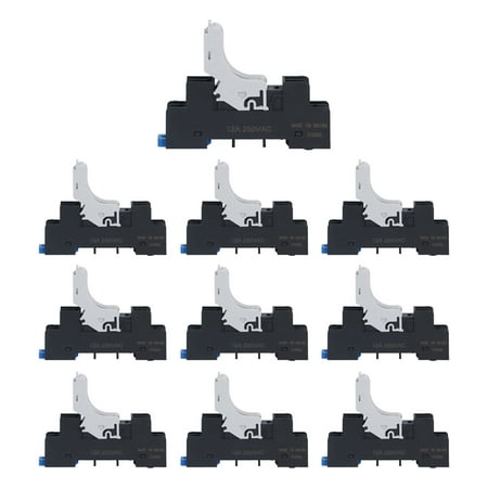 Relay Socket Bases, 12A Plastic+Iron+Brass AC 250V Relay Base DIN Rail ...