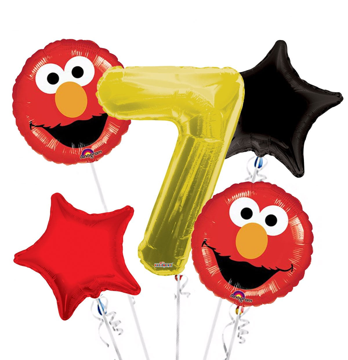 Sesame Street Elmo Balloon Bouquet 7th Birthday 5 pcs - Party Supplies ...