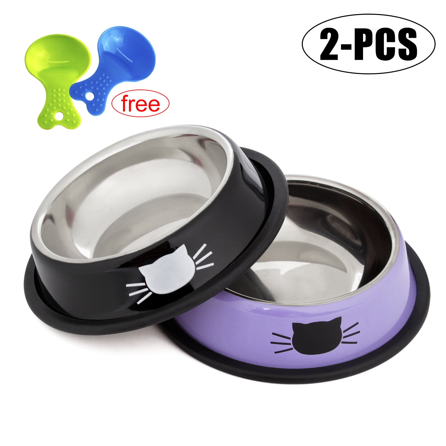 Click here for Nobrand 2pcs Pet Cat Bowl With 2 Food Scoops Stain... prices