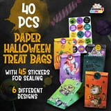 40 Pack Paper Halloween Trick Or Treat Grab Bags with Stickers for ...
