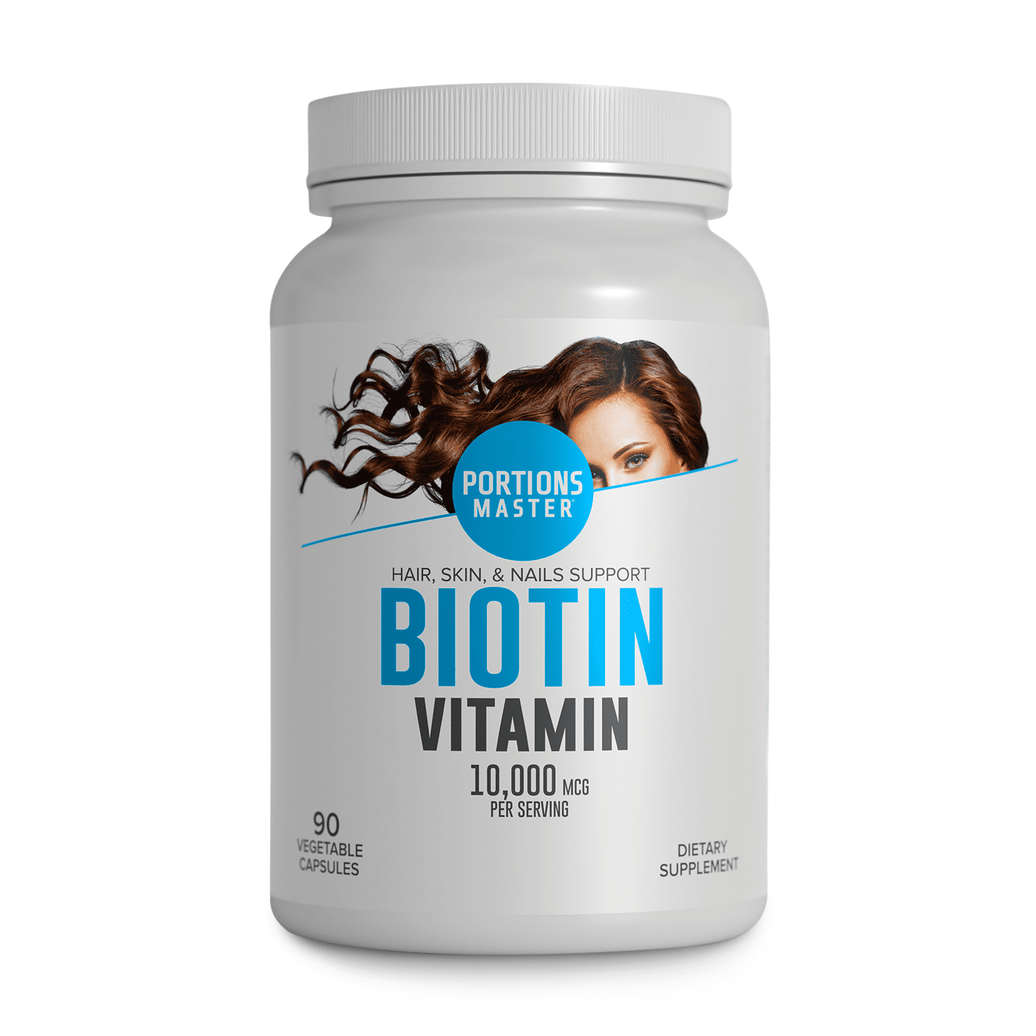 Portions Master Biotin Supplement - Hair, Skin, and Nails (10,000 Mcg ...