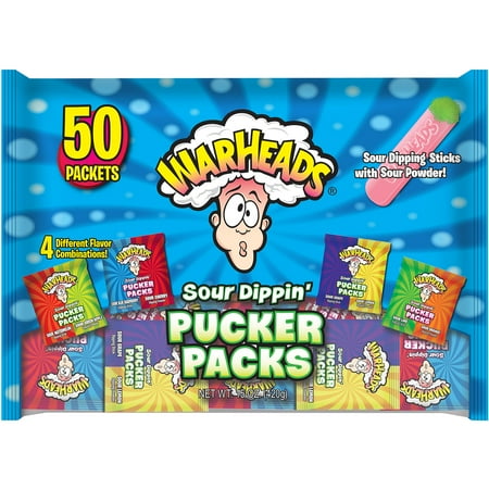 Warheads 50 Ct Pucker Pack - Walmart.com
