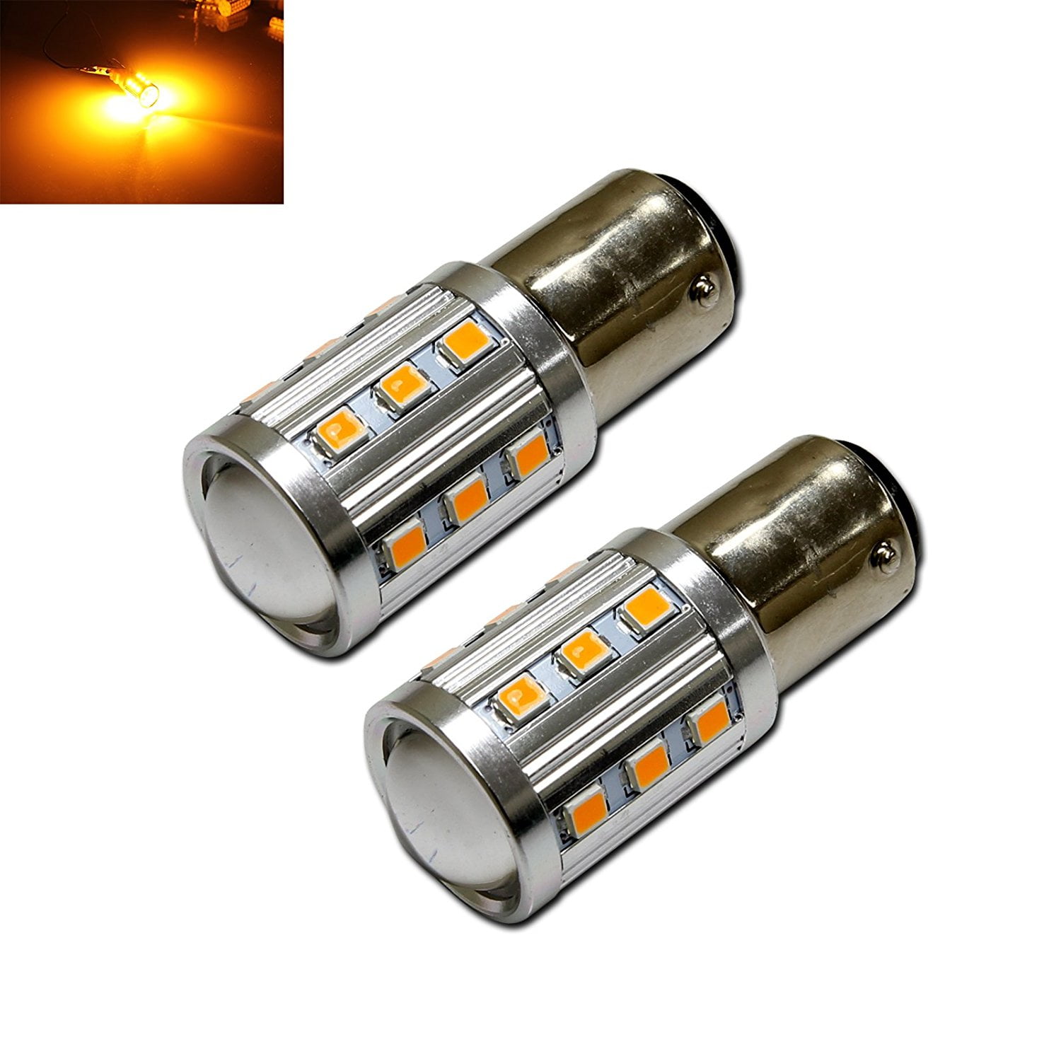 1157 Amber Yellow High Power 2835 Chip 22-LED Turn Signal/Parking Light ...