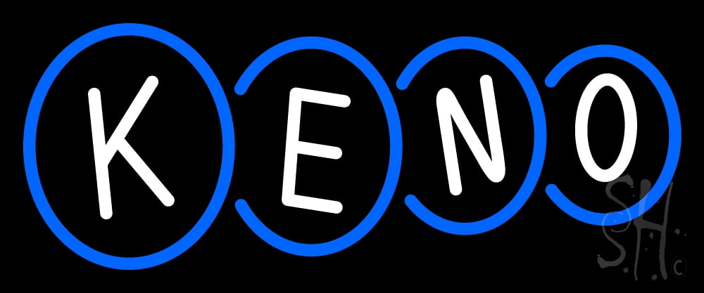 Keno With Border 1 LED Neon Sign 6 x 15 - inches, Black Square Cut ...