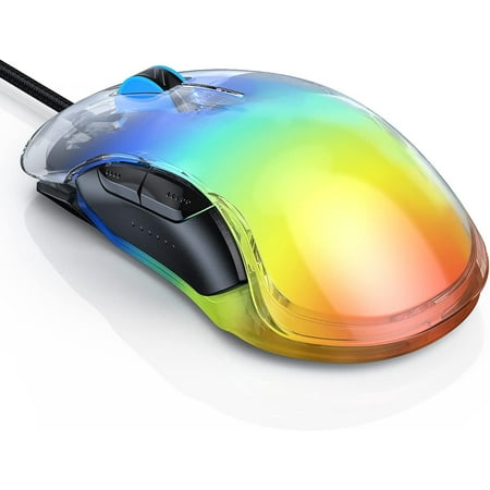 RGB Wired Mouse Gaming,Backlit PC Optical Computer Mouse, 7 Adjustable ...