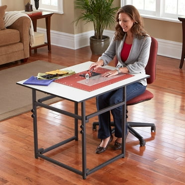 "Sew Ready Foldable & Expandable Craft Table, Mobile Fabric Cutting ...