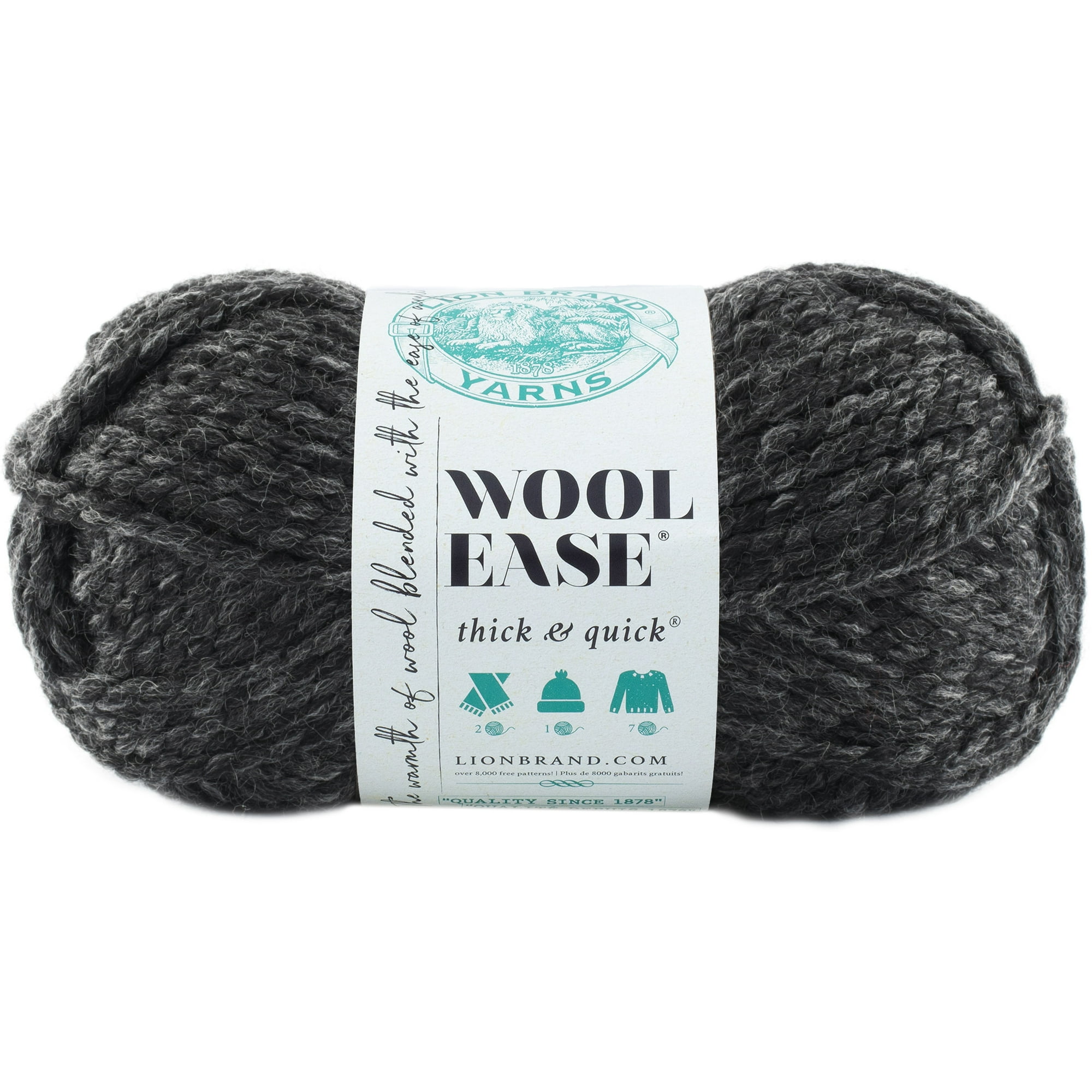 Click here for Lion Brand Wool-Ease Thick & Quick Yarn Charcoal #... prices