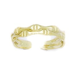 14k Yellow Gold Adjustable Beautiful Engraved Body Jewelry Toe Ring ...