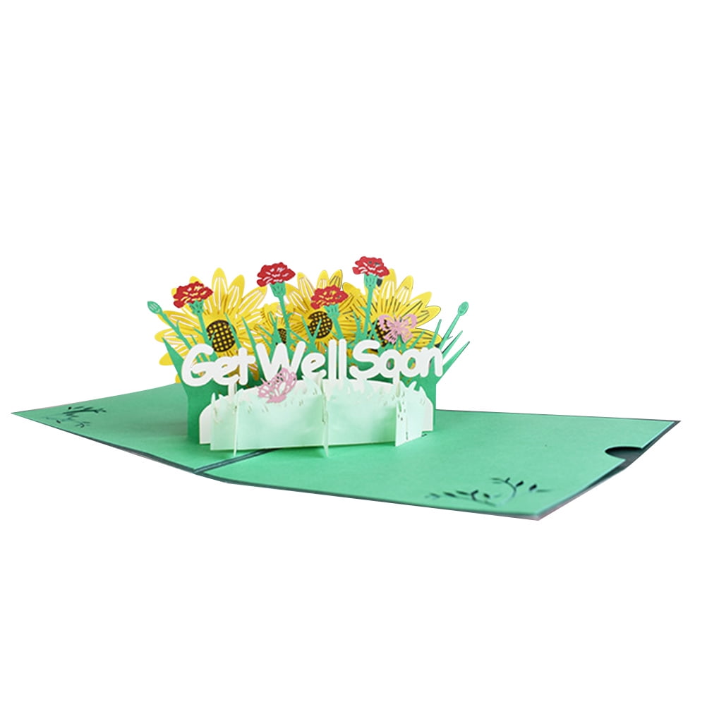 1Pc Creative Blessing Cards 3D Greeting Cards Get Well Soon Comfort ...