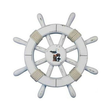 Handcrafted Nautical Decor Rustic Ship Wheel Wall D cor - Walmart.com