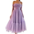 Tulle Dress for Women Formal Wedding Purple Sparkly Graduation ...