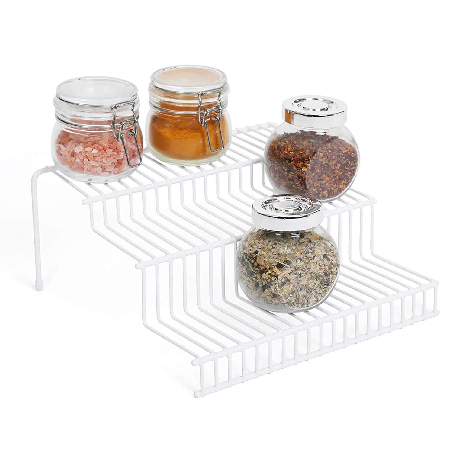 Smart Design 3-Tier Spice Rack Shelf Organizer - Set of 6 - Steel Metal ...