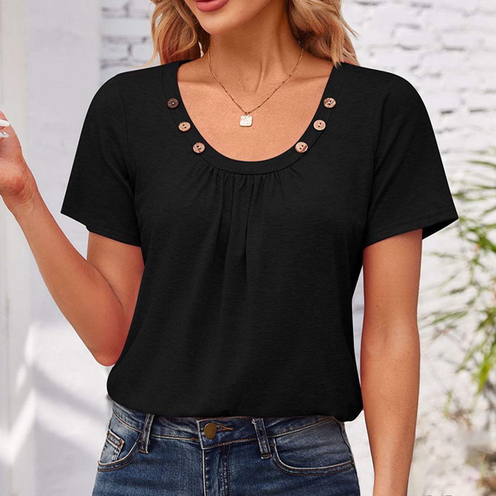Click here for Aherbiu T Shirts For Women Crew Neck Short Sleeve... prices