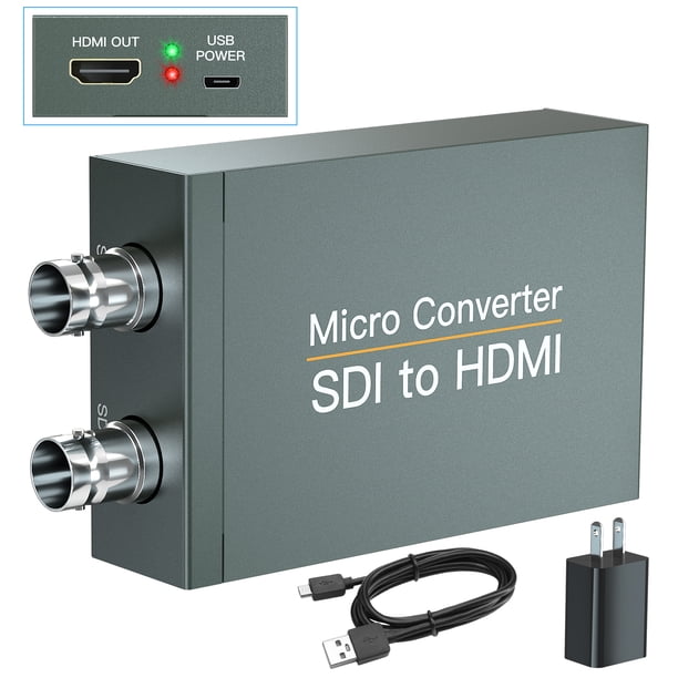 SDI to HDMI Converter with SDI Loop Out, Support 3G-SDI/ HD-SDI/ SD-SDI ...