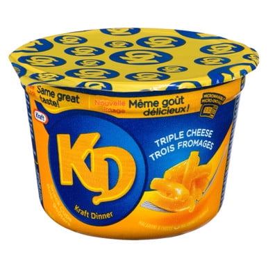 KD KRAFT DINNER Snack Cups - Three Cheese Macaroni & Cheese 58g,10ct. (Imported from Canada ...