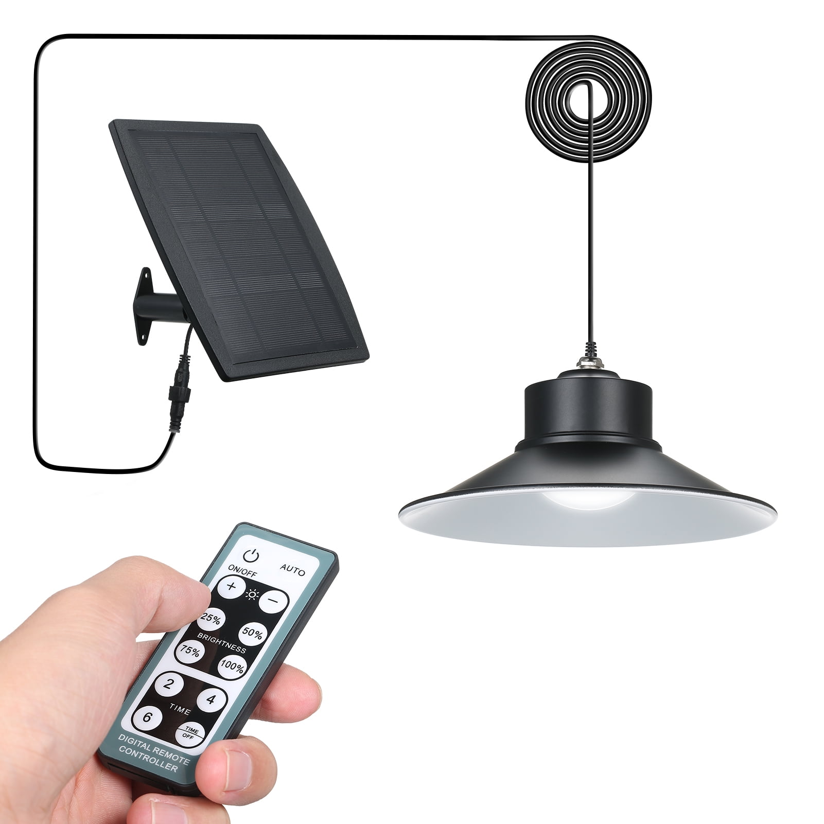 walmeck Solar Powered Ceiling Light LEDs Shed Lights Outdoor Patio ...