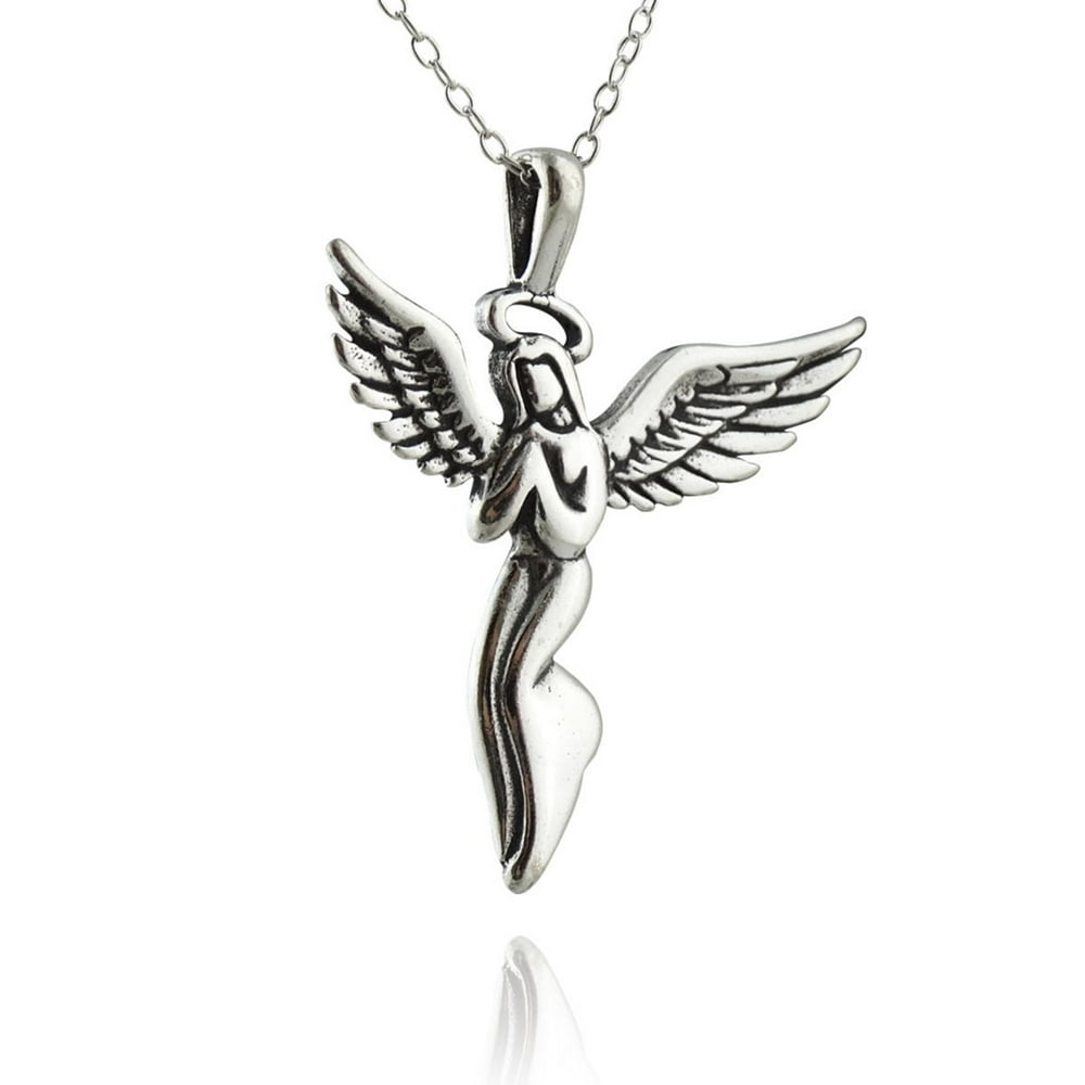Fashionjunkie4Life - Sterling Silver Guardian Angel Pendant Necklace ...