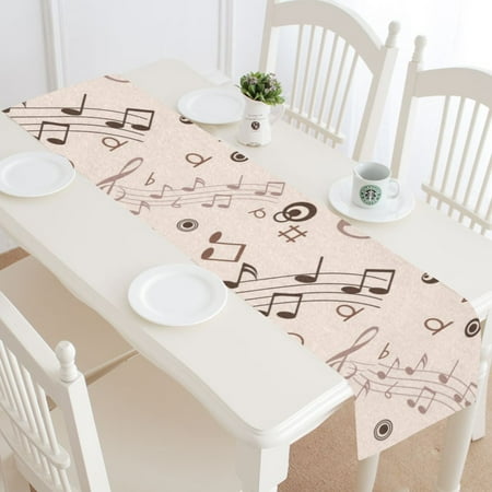 YUSDECOR Musical Notes Table Runner for Office Kitchen Dining Wedding ...