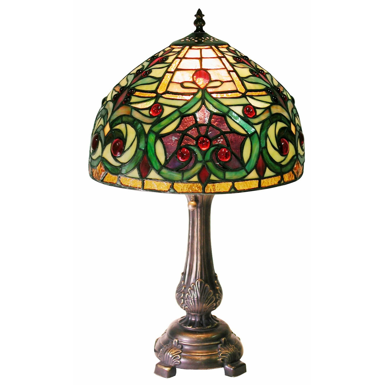 Warehouse of Tiffany 1669-MB163 Tiffany-style Jeweled Petite Table Lamp ...