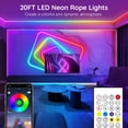 20ft LED Neon Rope Lights Music Sync, IP67 Waterproof LED Strip Lights ...
