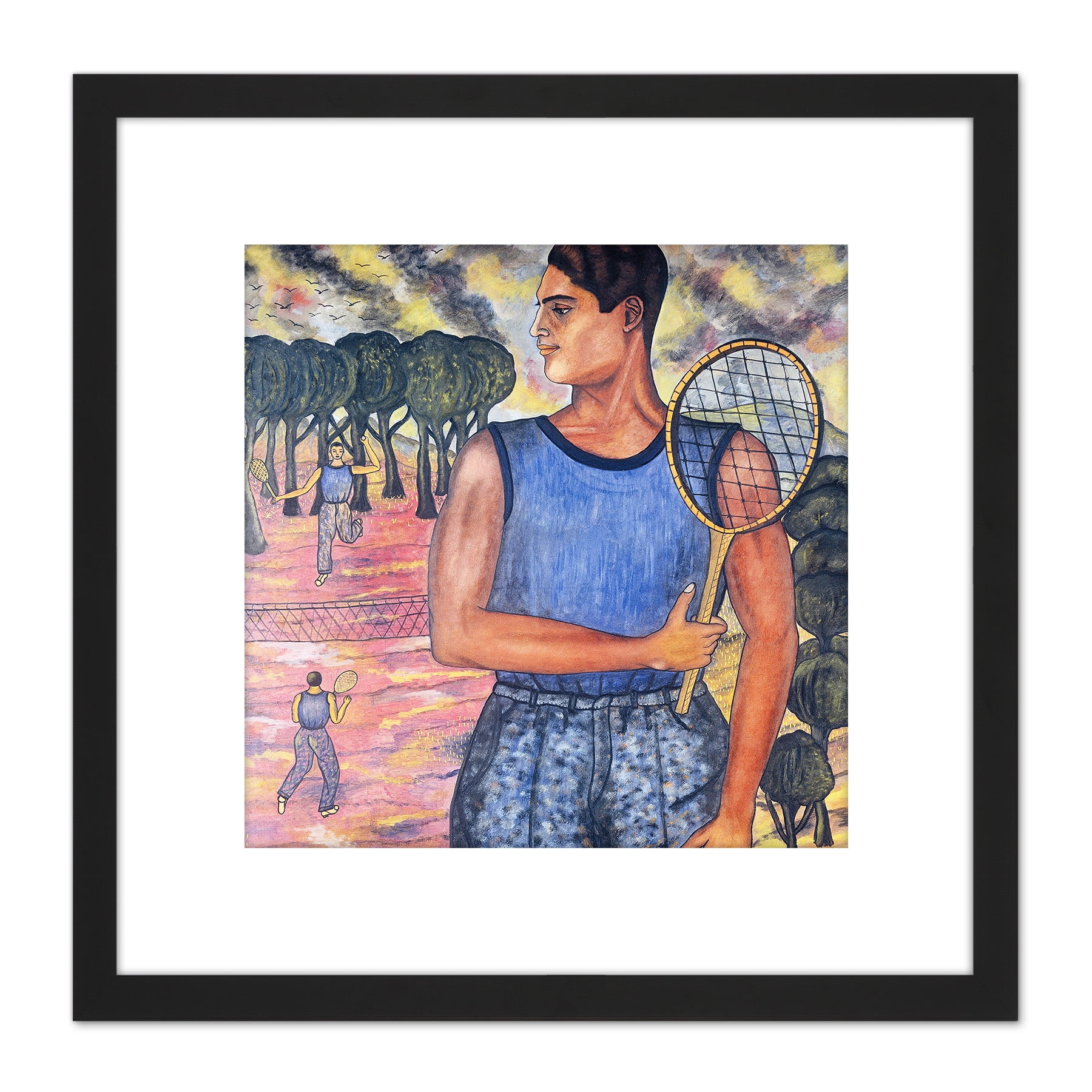 Angel Portrait Hugo Tilghman Tennis Player Painting 8X8 Inch Square ...