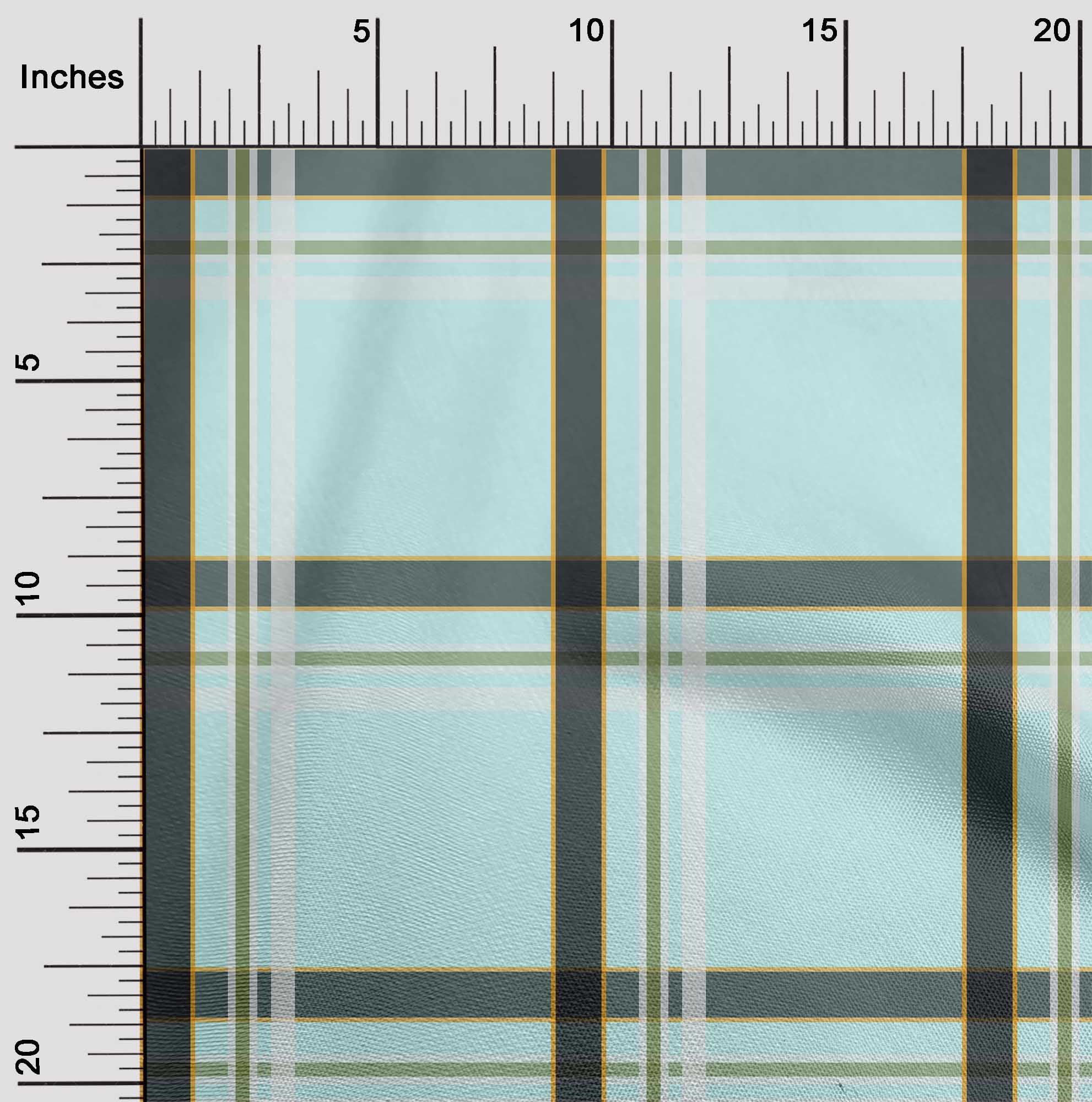 oneOone Cotton Poplin Baby Blue Fabric Madras Check Diy Clothing ...
