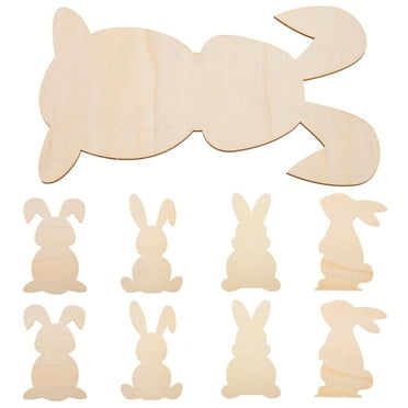 Wood Bunny Decor Easter Rabbit Craft Easter Wooden Bunny Cutouts ...