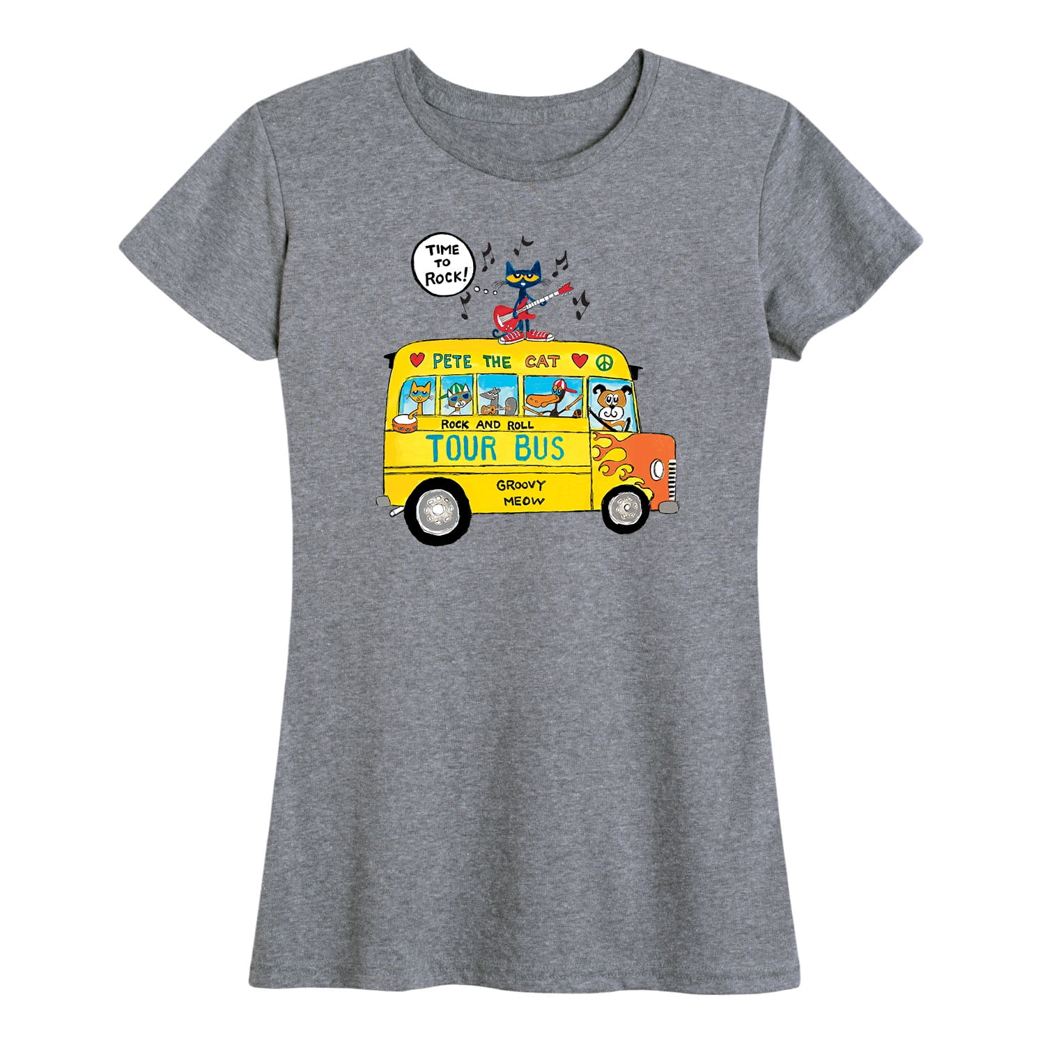 Pete The Cat Time To Rock Women s Short Sleeve Graphic T Shirt pete-the-cat-time-to-rock-women-s-short-sleeve-graphic-t-shirt