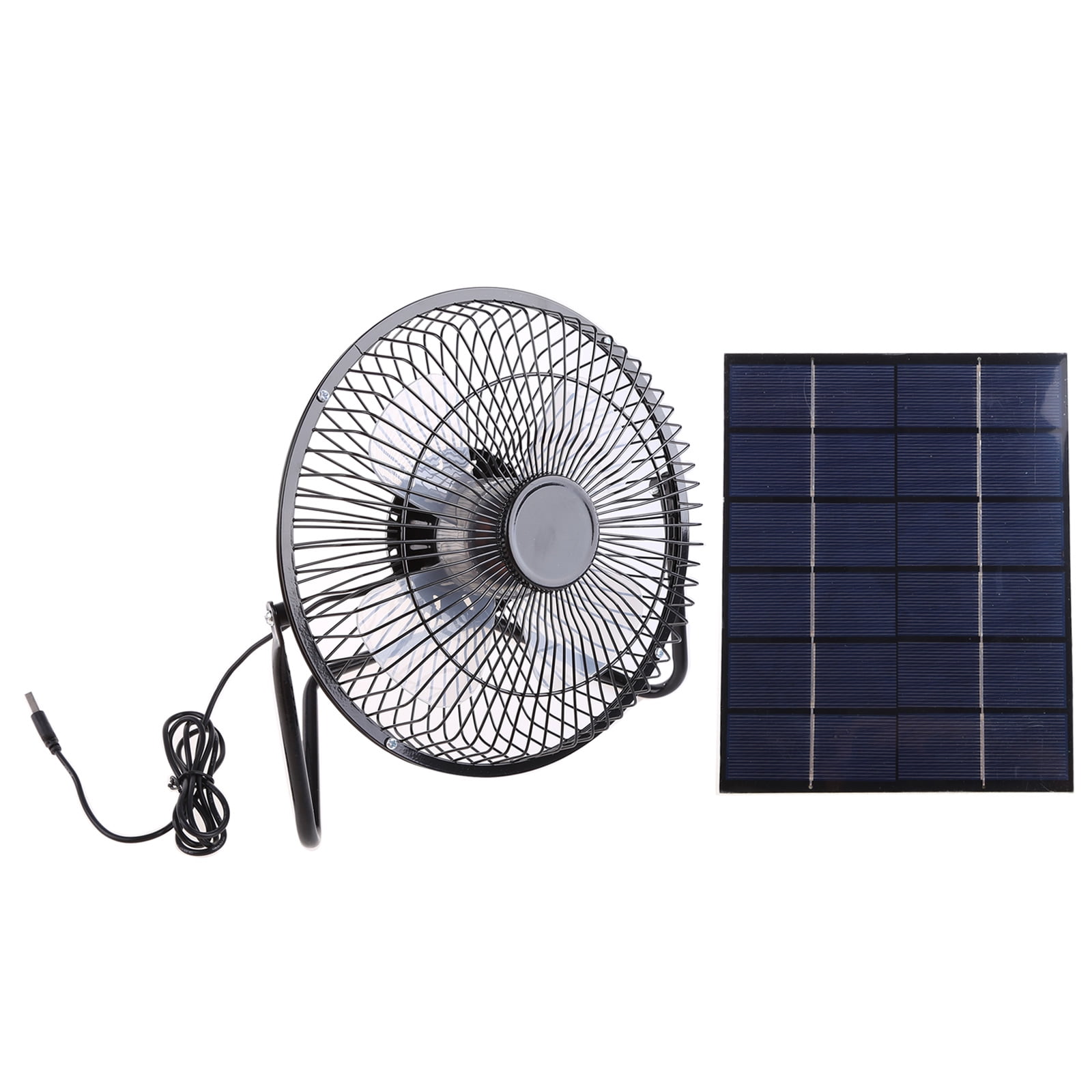 Solar Panel Powered / USB Charging Iron Fan 8" Cooling Air Fans For ...