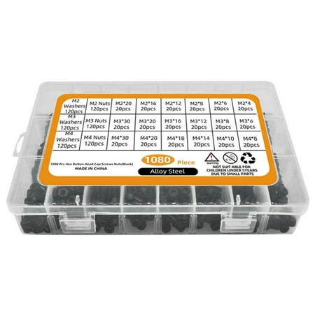 Guardoinrt 1080 Pieces/Box Hexagon Screw Bolts Universal Screws ...