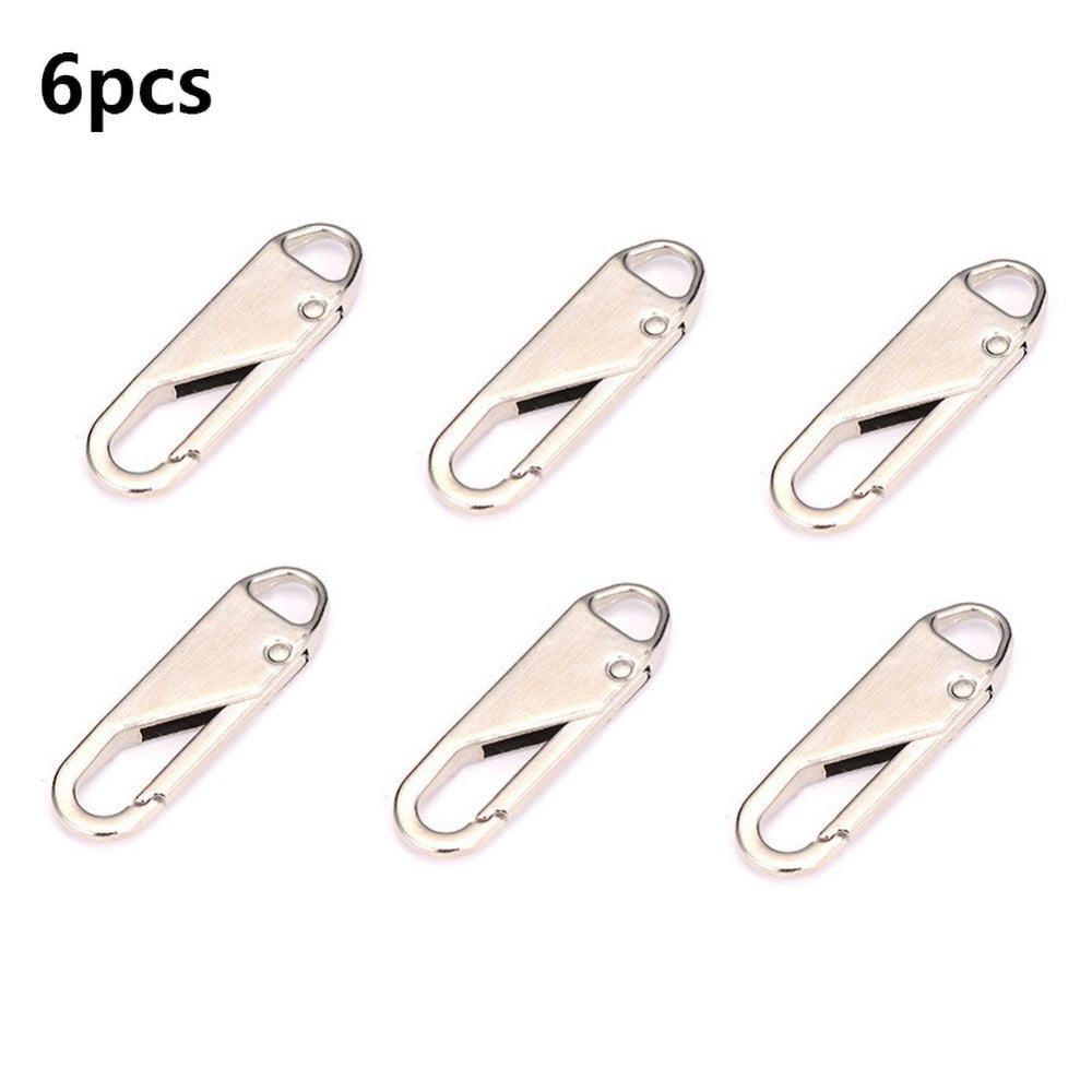 6 Pcs Zipper Pulls Tab Replacement Zipper Repair Kit Metal Zipper ...