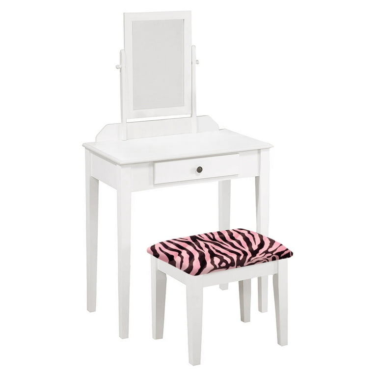 Zebra Print Vanity Bench