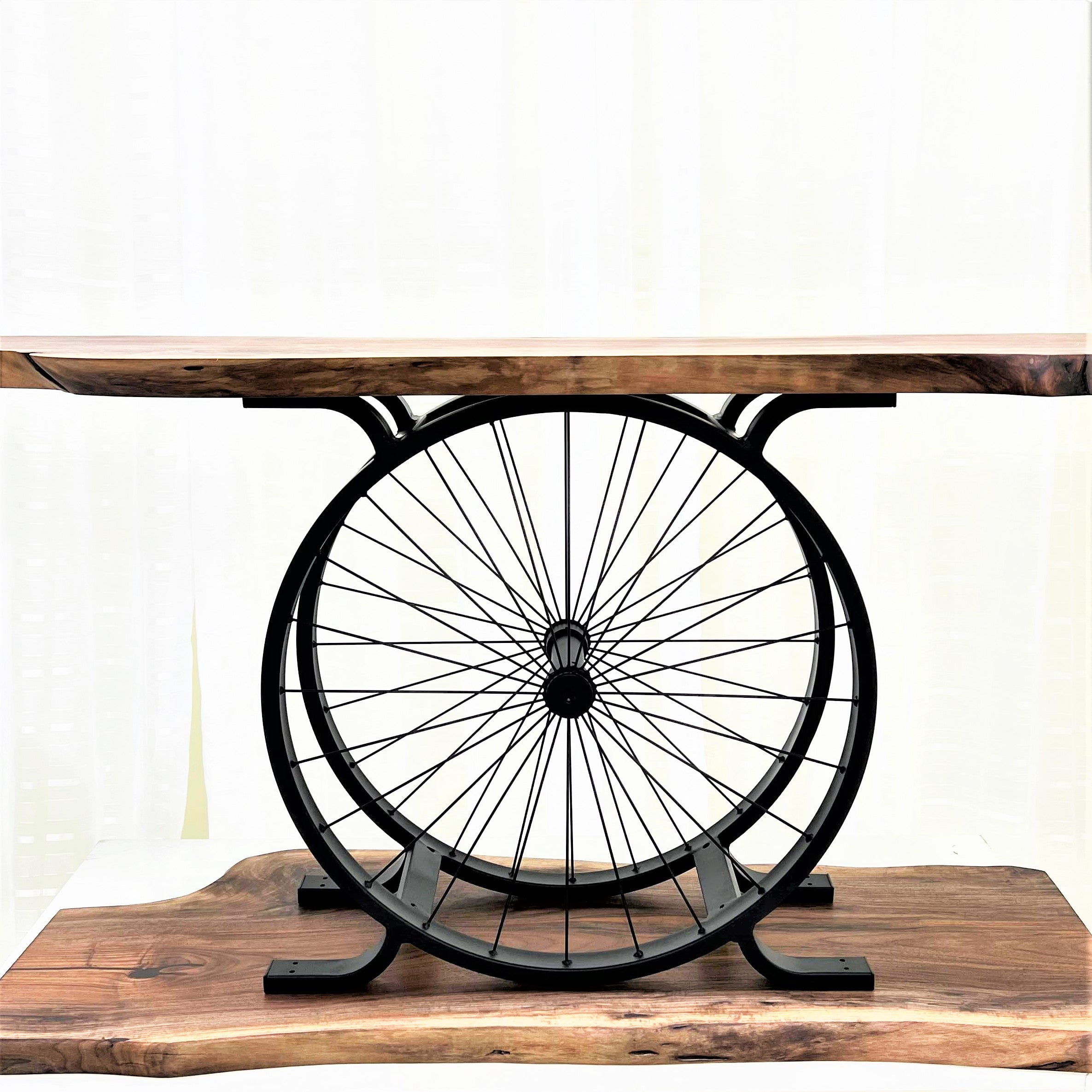 Cycle Wheel Inspired Entryway Counter Table Legs - Powder Coated ...
