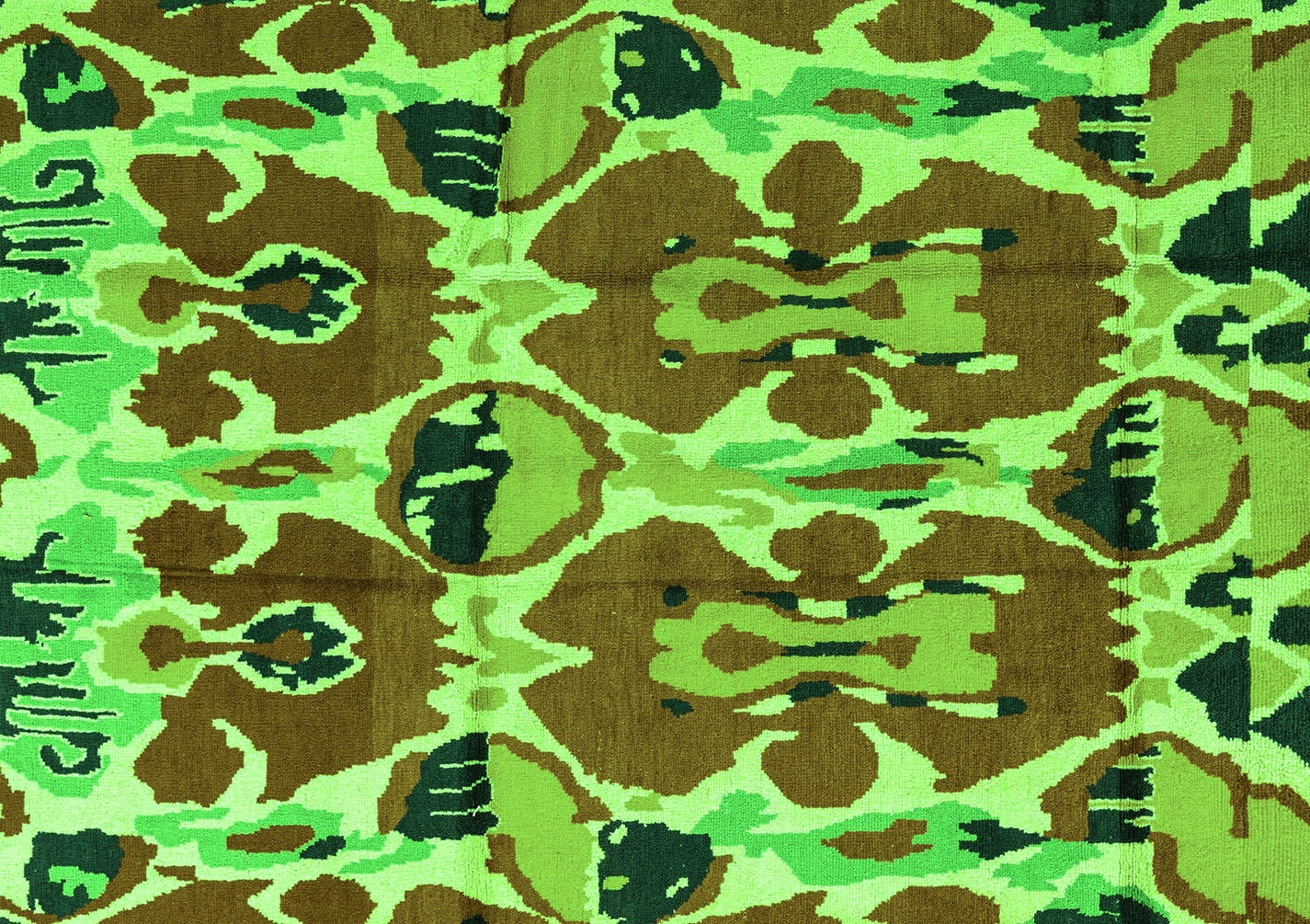 Ahgly Company Indoor Rectangle Abstract Green Modern Area Rugs, 7' x 10 ...