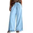 AHTJRT Palazzo Pants for Women Drawstring Elastic Waist Casual Pants ...