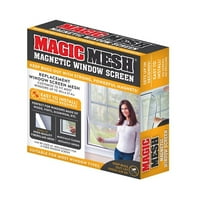 Magic Mesh 37.4 x 59 in. Magnetic Replacement Window Screen Fiberglass ...