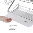 Chef Buddy Chrome Dish Drying Rack, 2 Tiered w/ Cup and Utensil Holders ...
