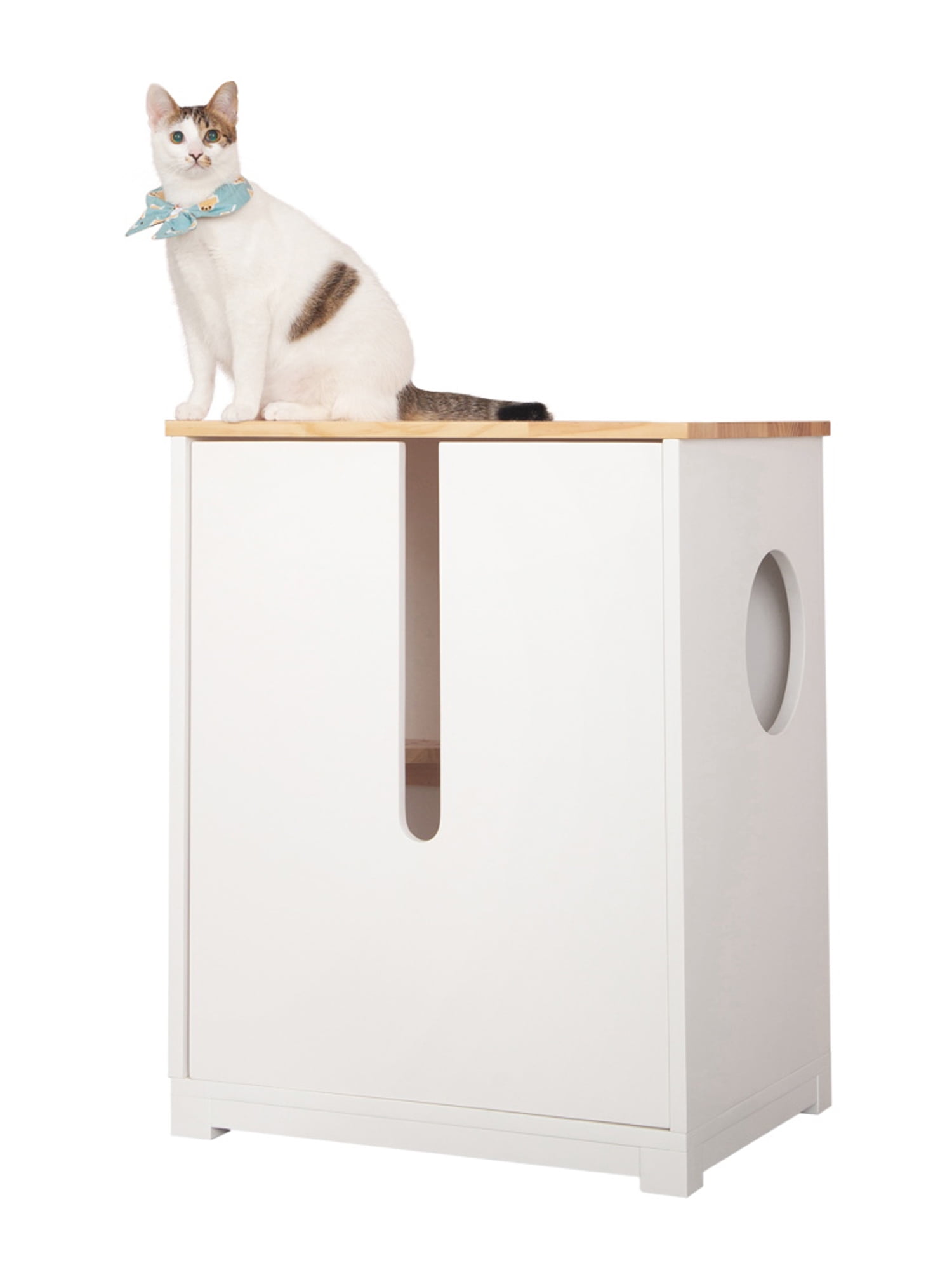 MyZoo Omega Enclosure Cat Litter Cabinet, Hidden Litter Catcher with ...