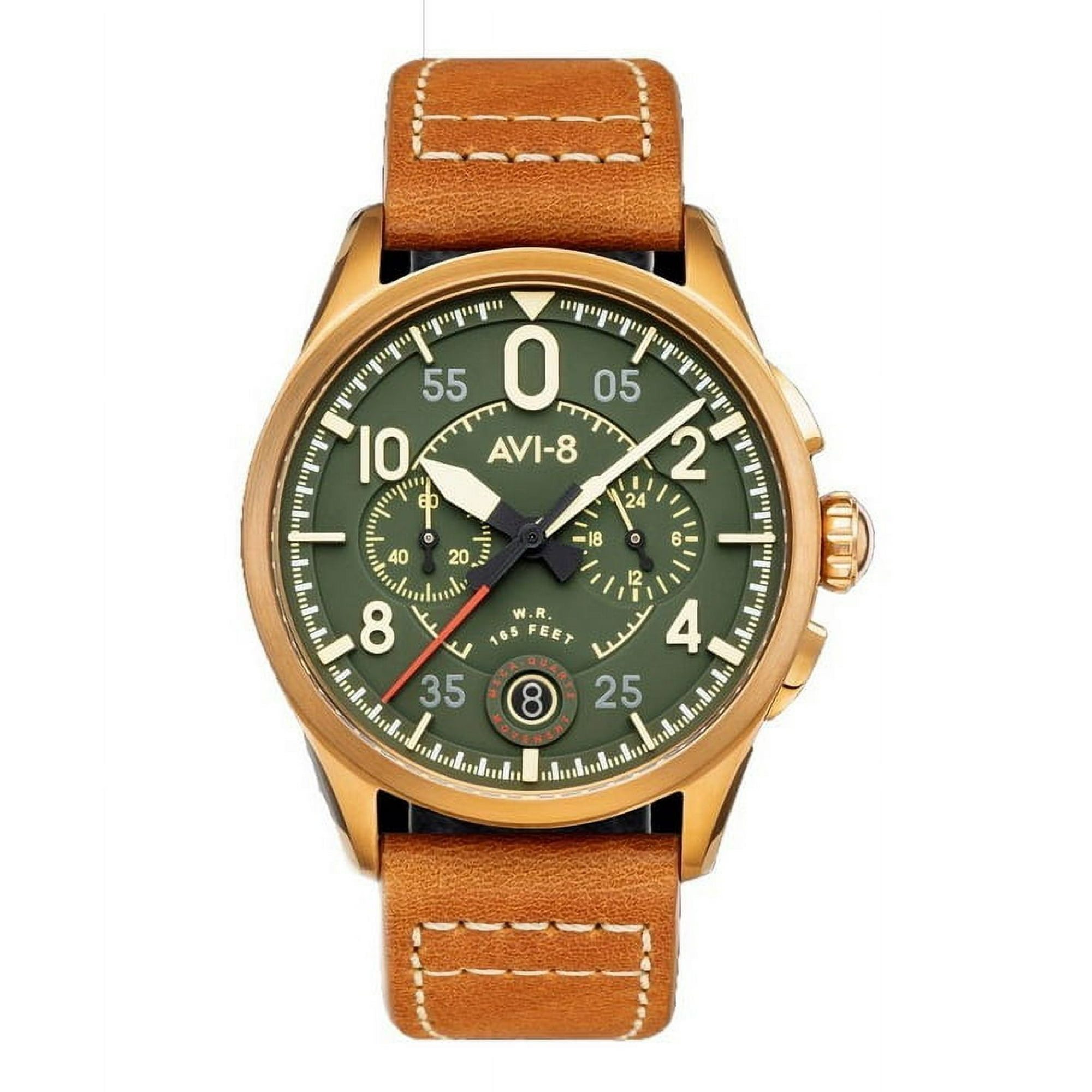 Click here for Avi-8 Spitfire Lock Chronograph Leather Strap Bron... prices