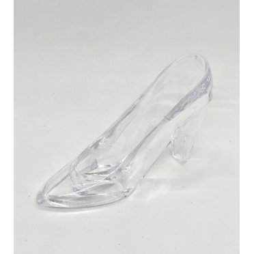 12 Clear 3.5 Inch Glass Like Plastic Cinderella Slippers for Party ...
