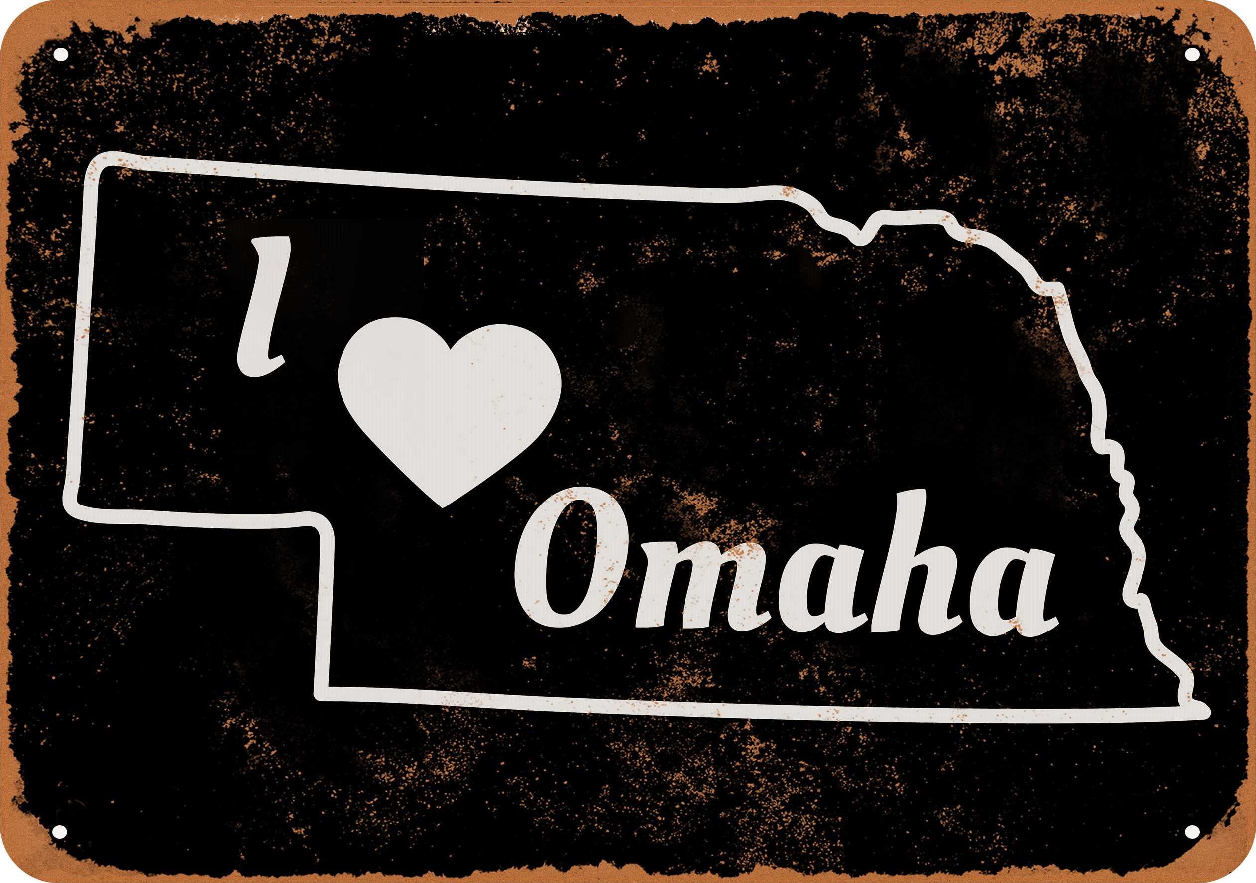 7 x 10 METAL SIGN - Nebraska State 4 (Dark Background) - Vintage Rusty ...